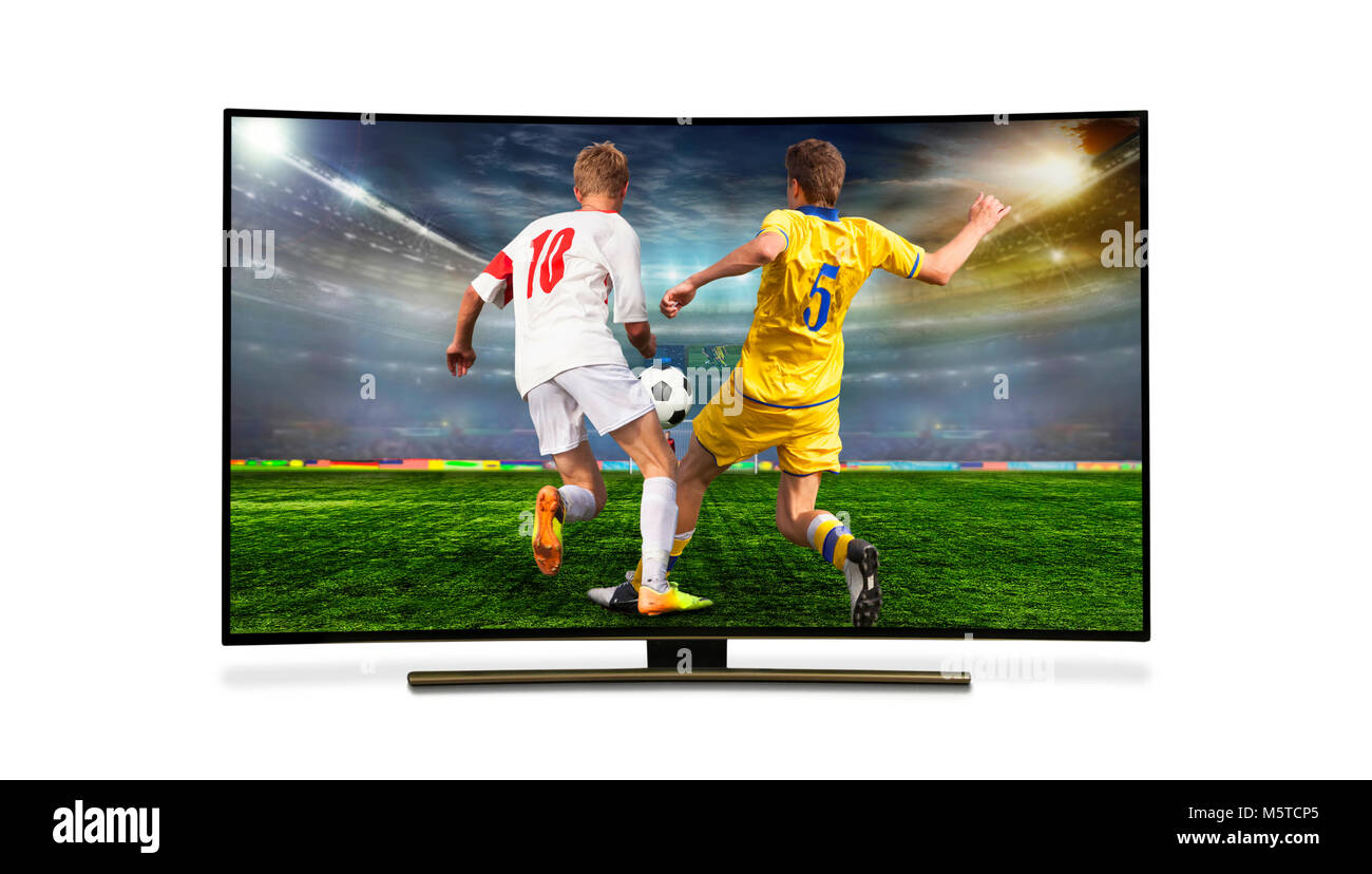 Goal on soccer stadium Cut Out Stock Images & Pictures - Alamy