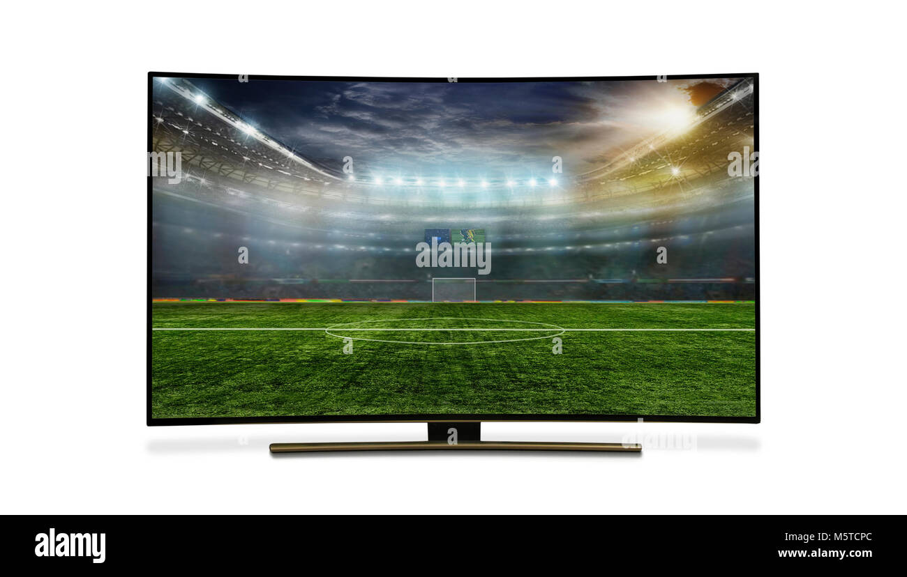 Goal on soccer stadium Cut Out Stock Images & Pictures - Alamy