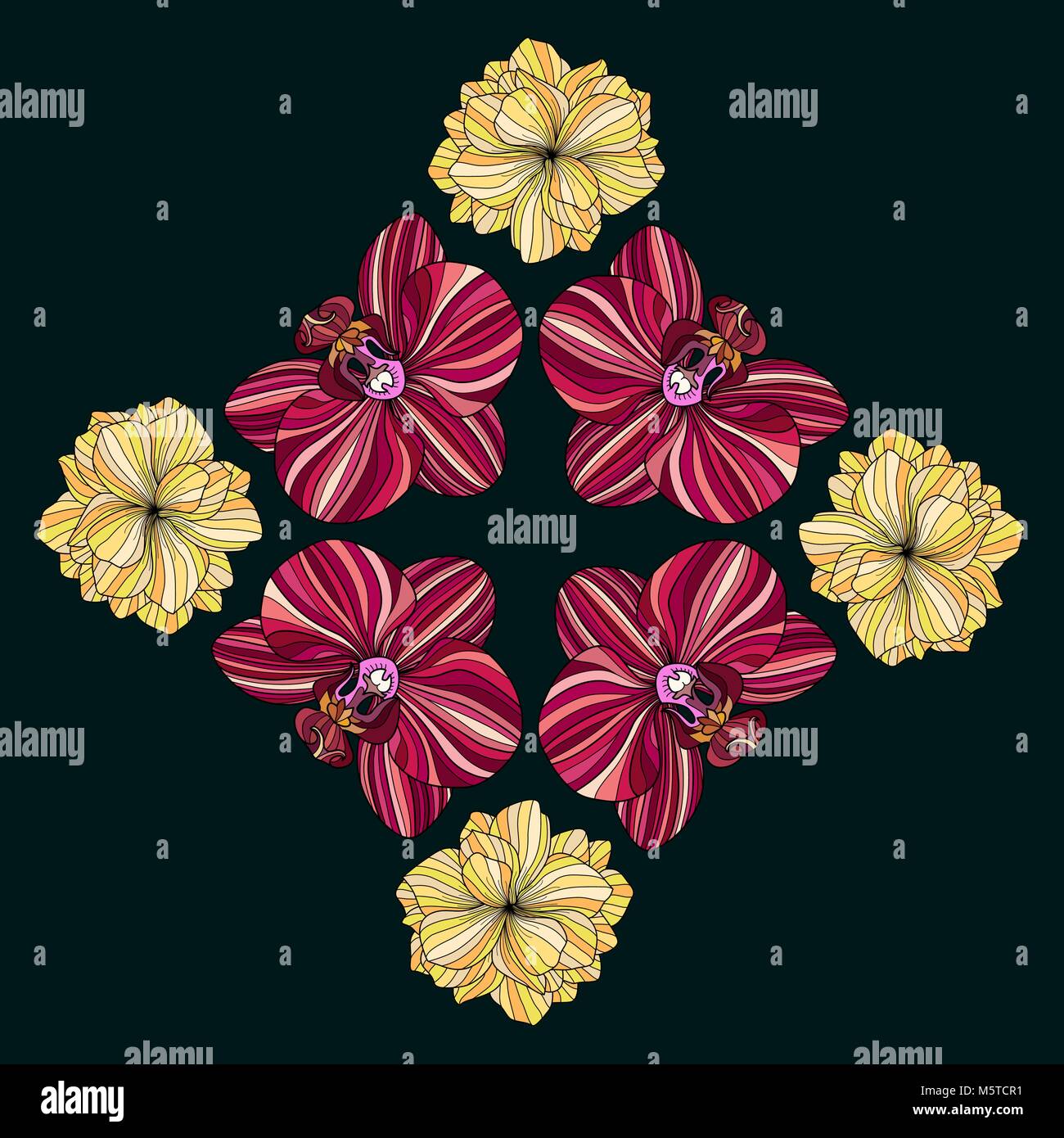 Medieval style flower mandala illustration Stock Vector Image & Art - Alamy