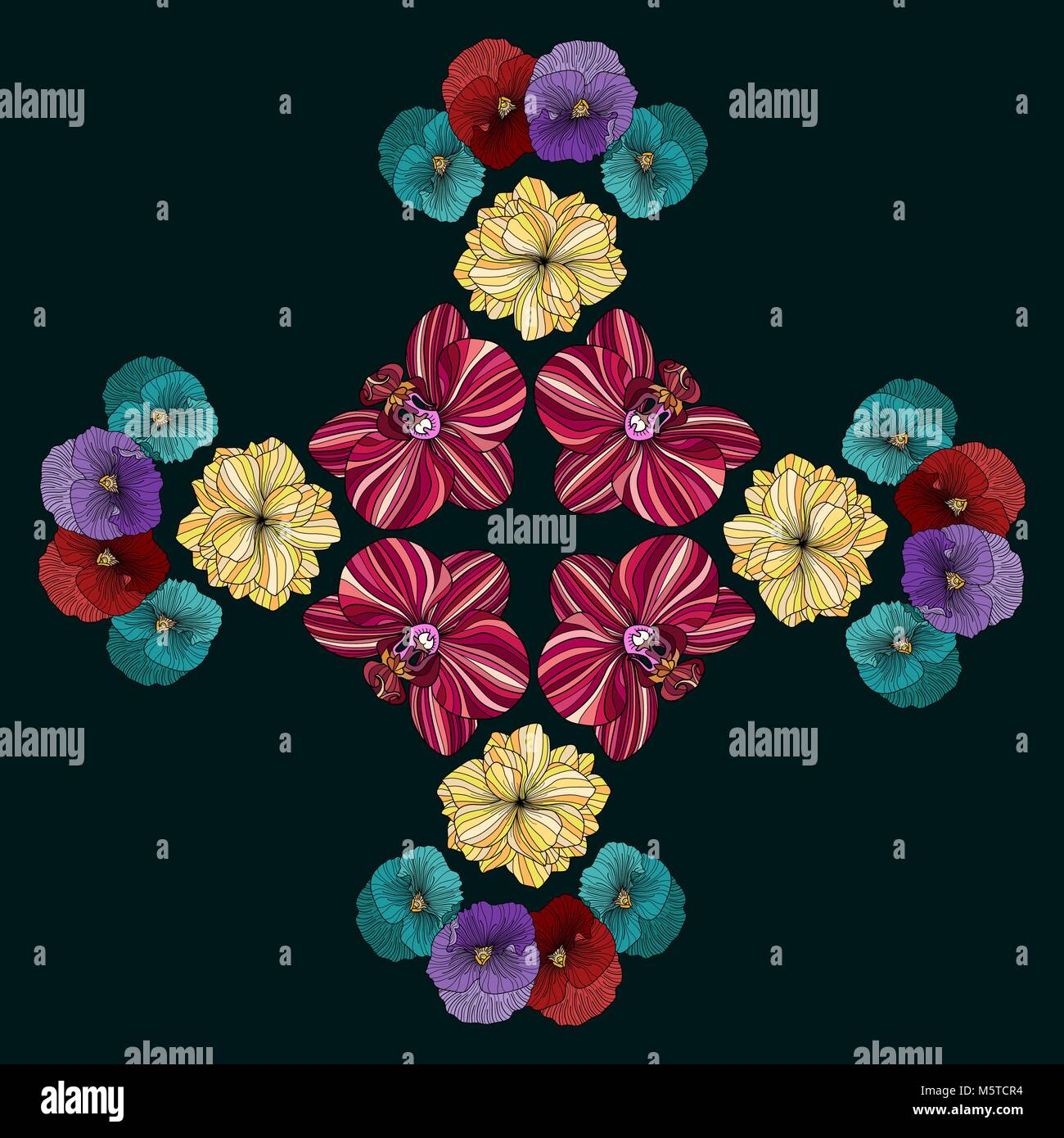 Medieval style flower mandala illustration Stock Vector Image & Art - Alamy