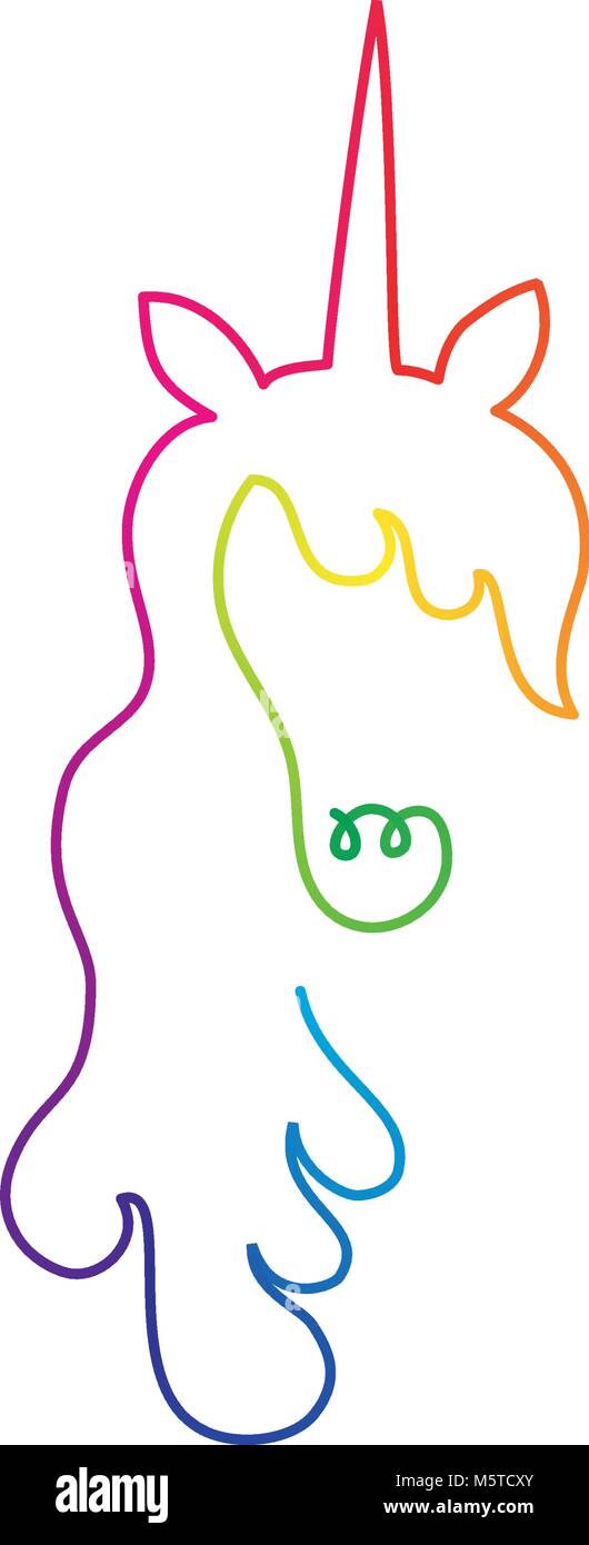 Continuous rainbow line art of unicorn head Stock Vector Image & Art ...