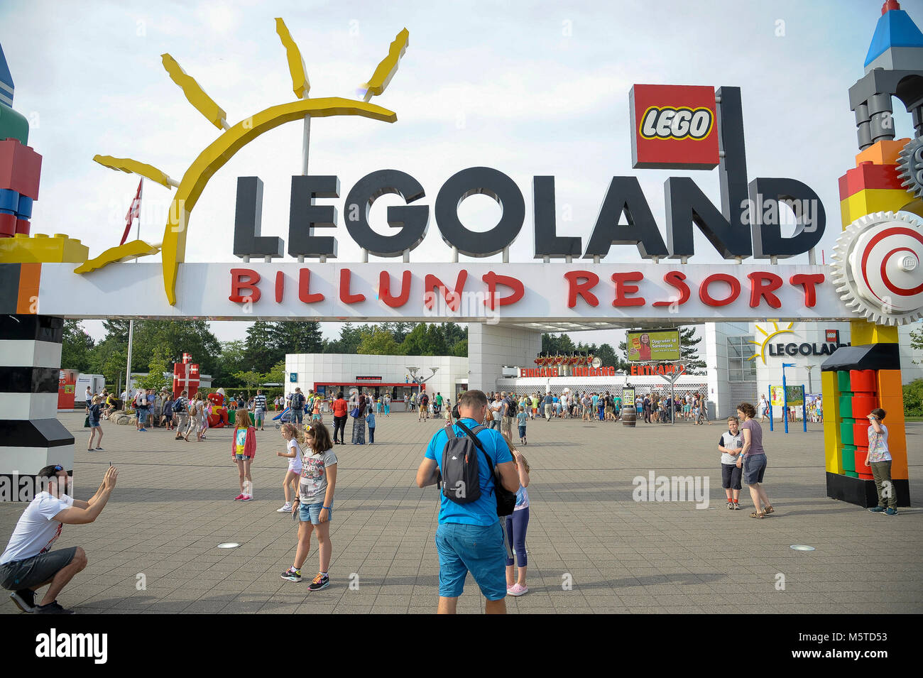 Main entrance to Legoland Billund Resort opened 1968 in Billund ...