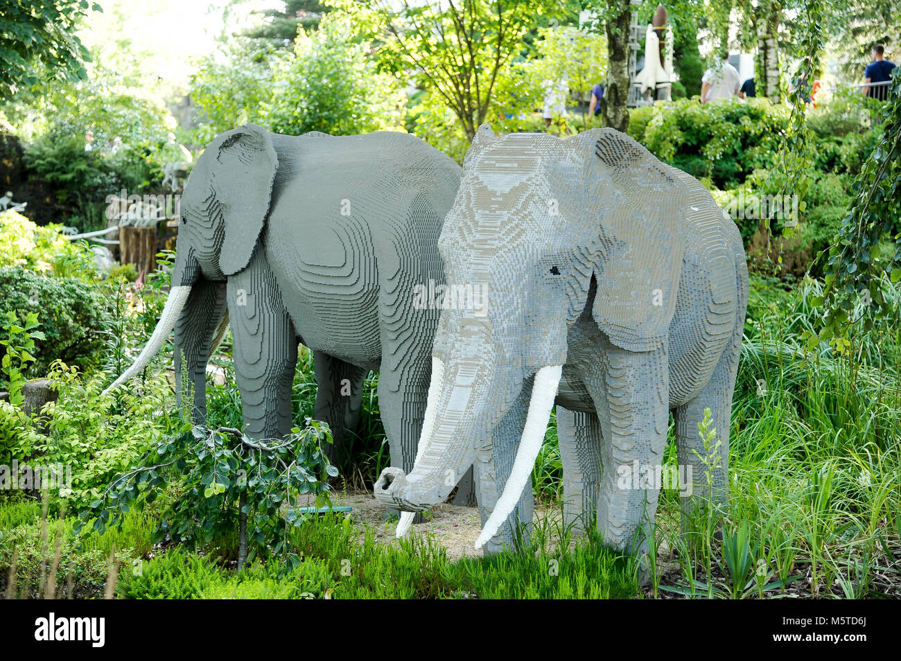 Lego bricks elephants in Mini Land area in Legoland Billund Resort ...