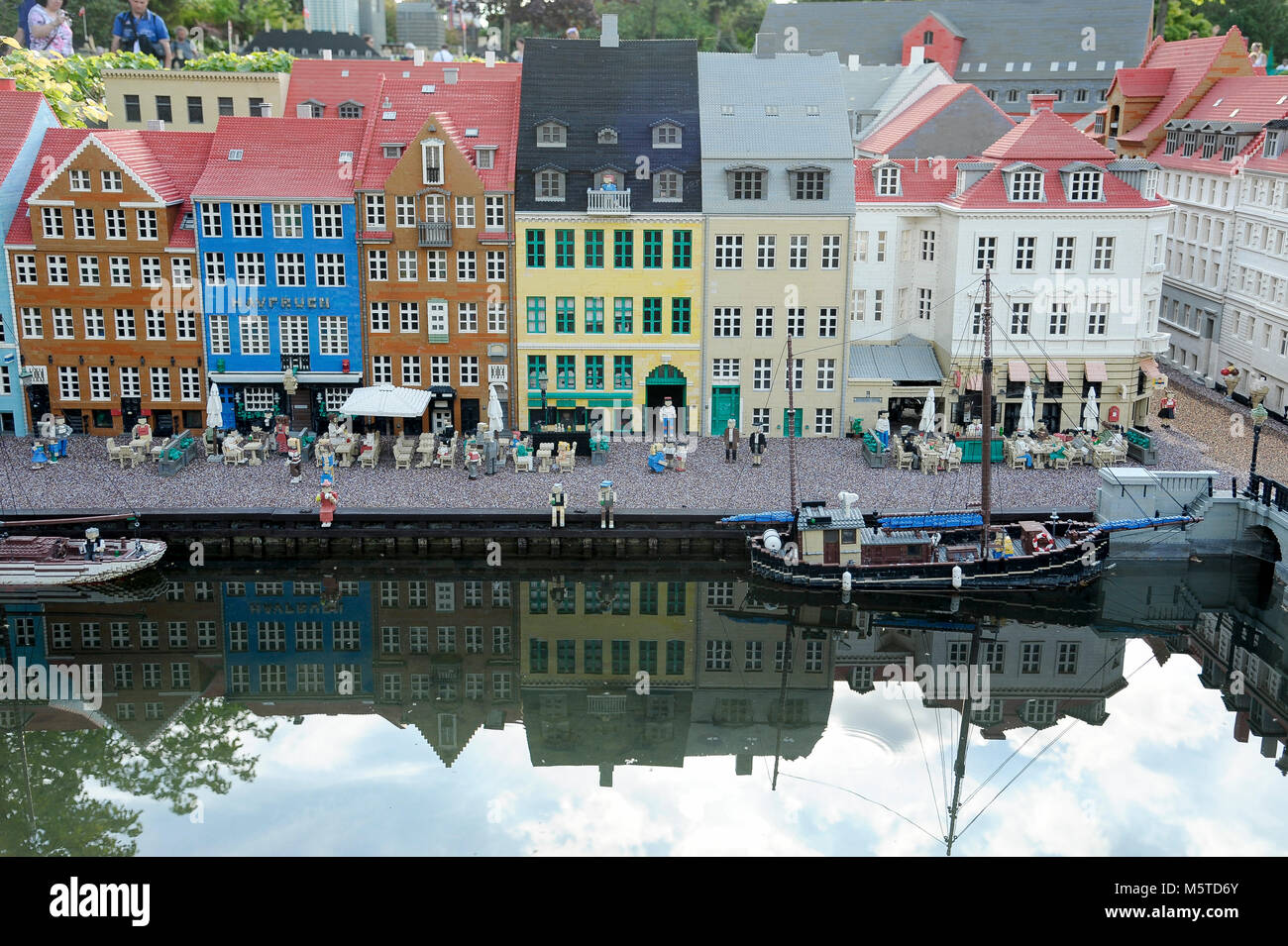 Lego bricks Nyhavn in Copenhagen, Denmark in Mini Land area in Legoland ...