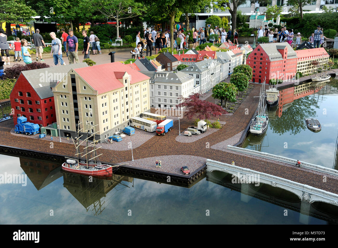Lego bricks Nyhavn in Copenhagen, Denmark in Mini Land area in Legoland ...