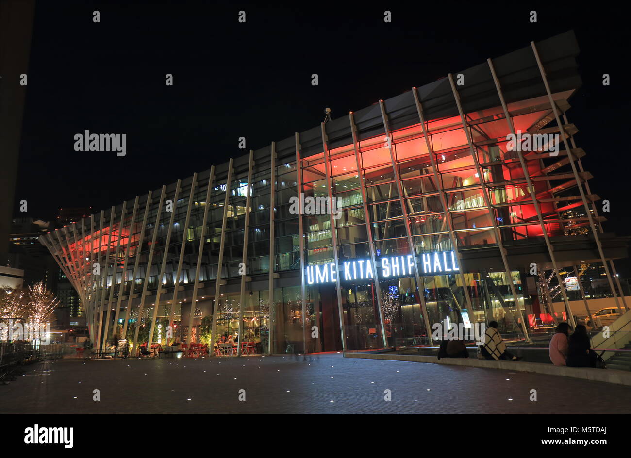 People visit Umekita ship hall in Osaka Japan. Umekita ship hall is ...