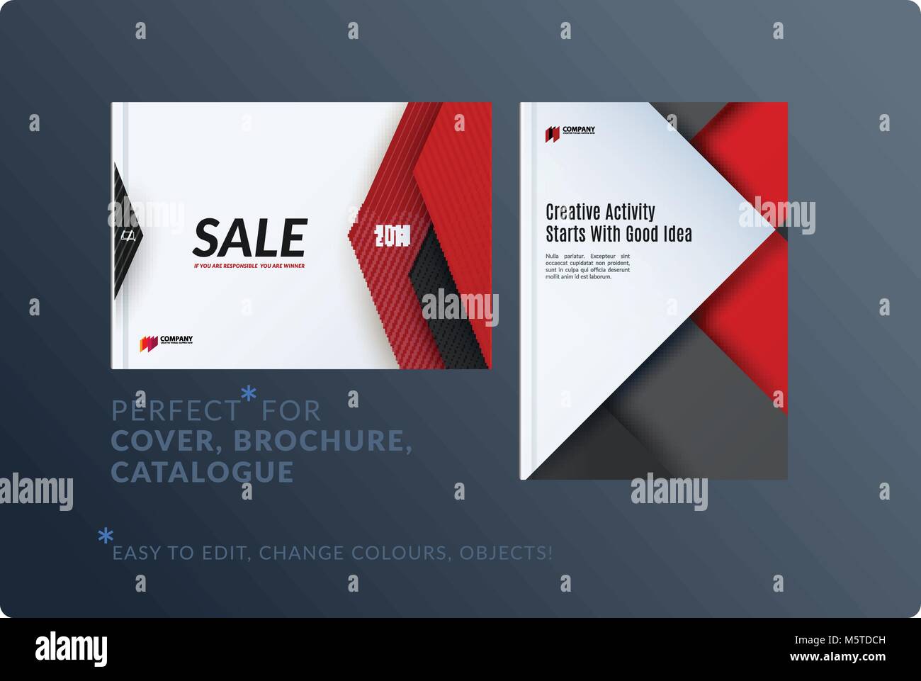 Material design of brochure set, abstract annual report, horizontal ...