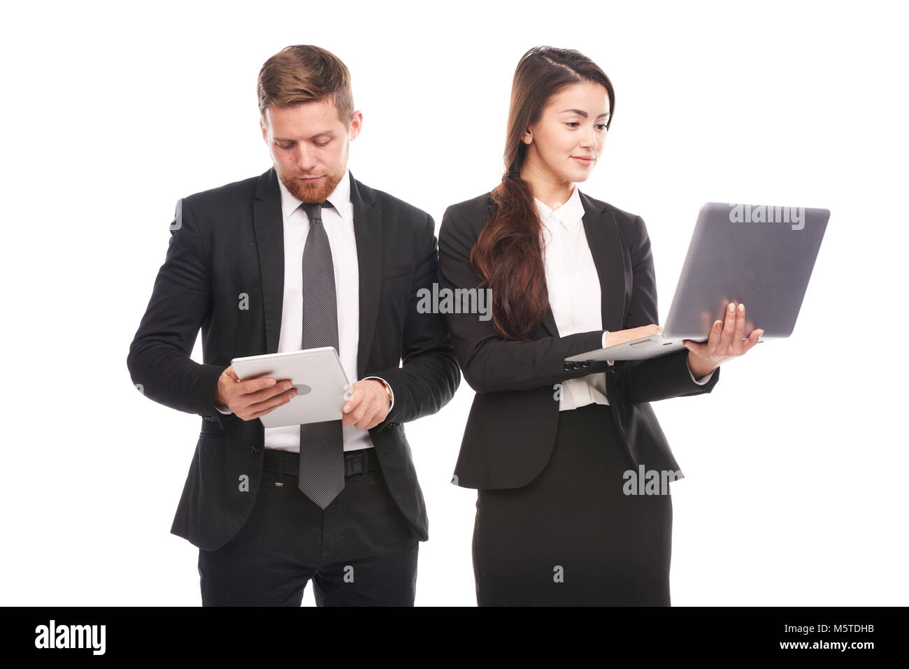 Business people with computers Stock Photo - Alamy