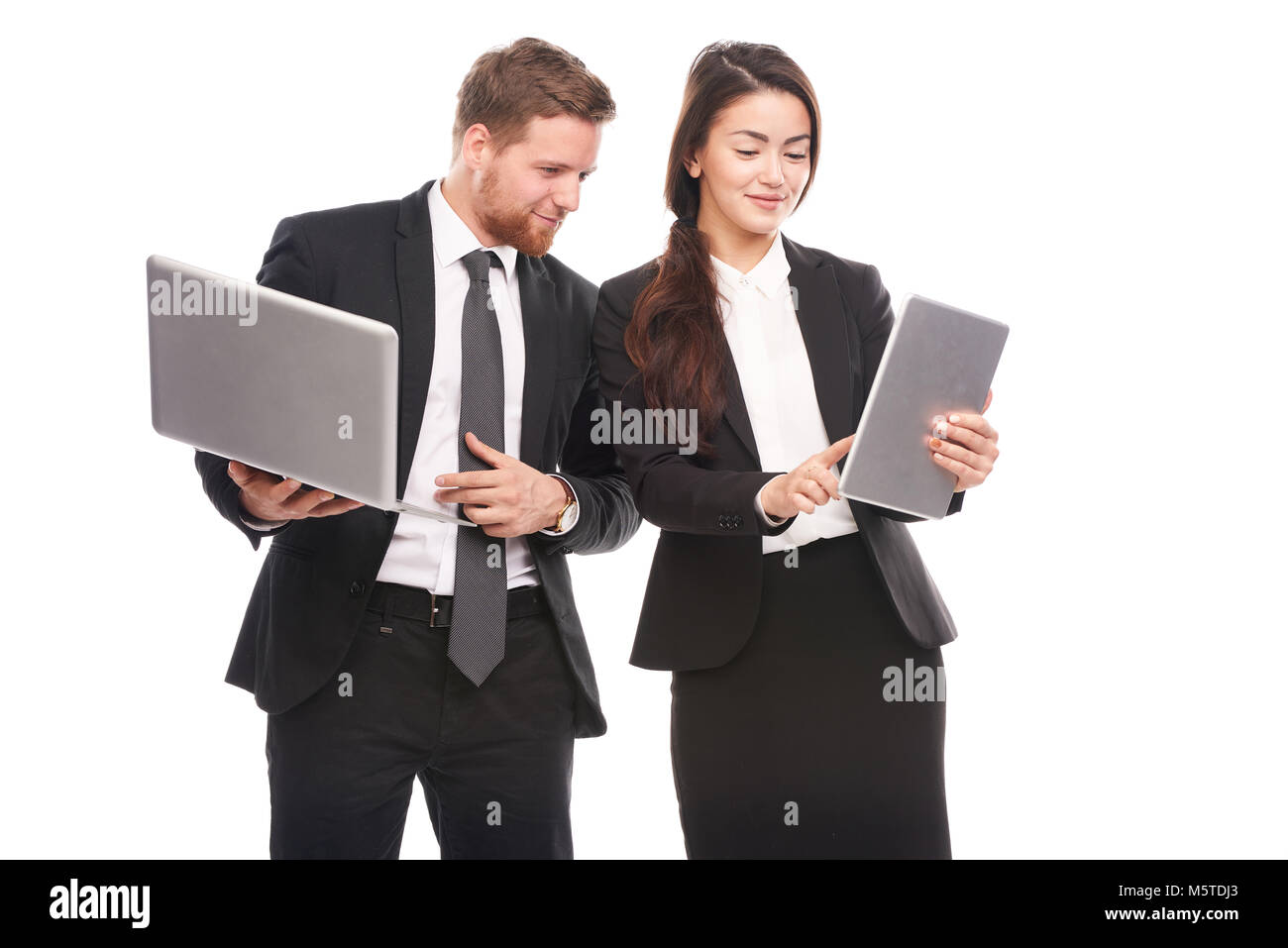 Business people with computers Stock Photo - Alamy