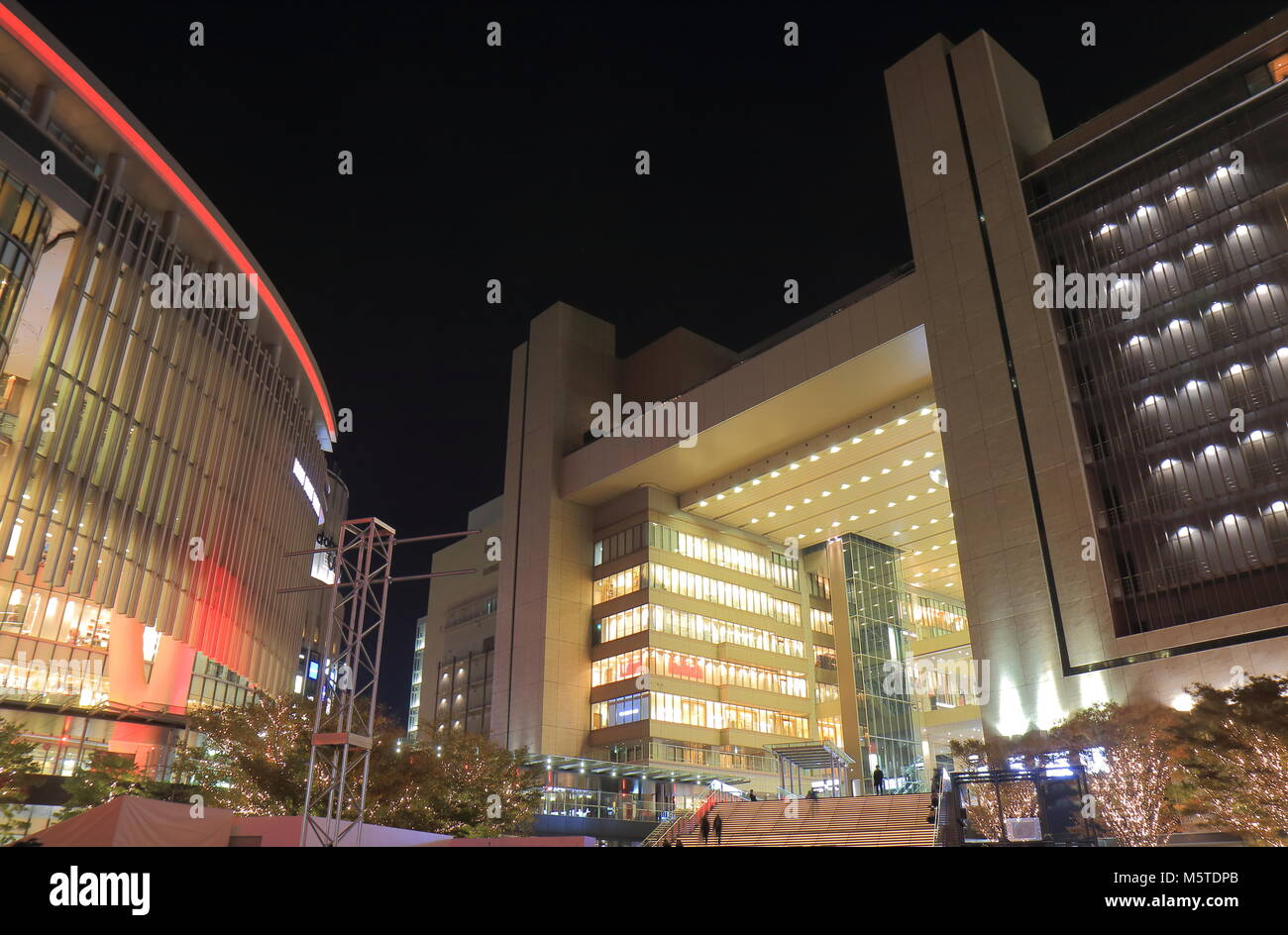 Osaka train station downtown skyscrapers night cityscape Japan Stock ...