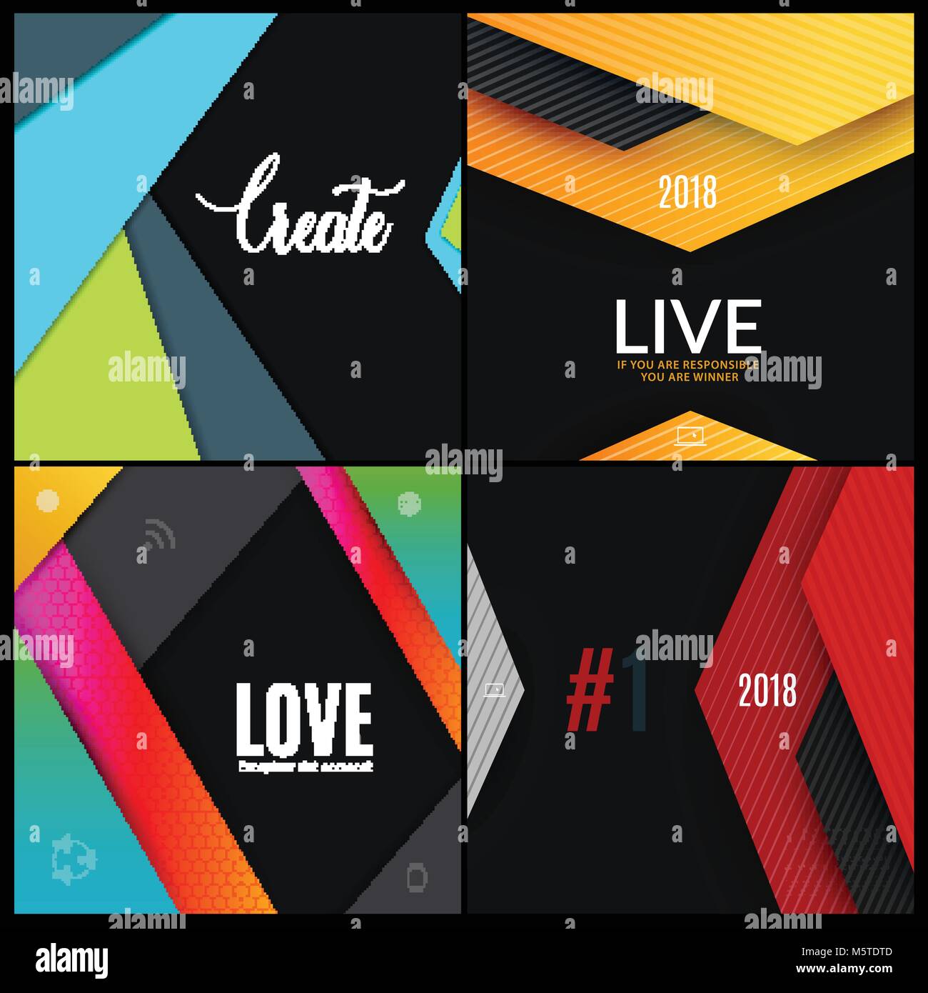 Set. Material design of abstract vector elements for graphic template ...