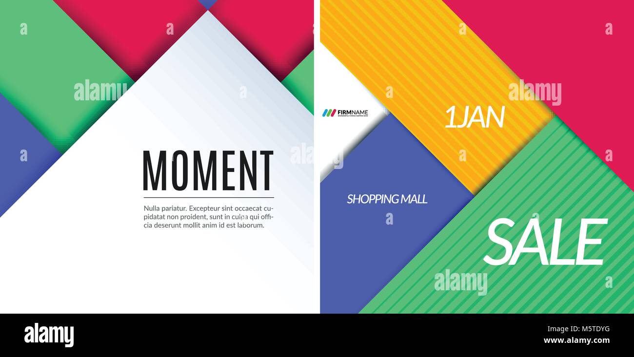 Set. Material design of abstract vector elements for graphic template ...