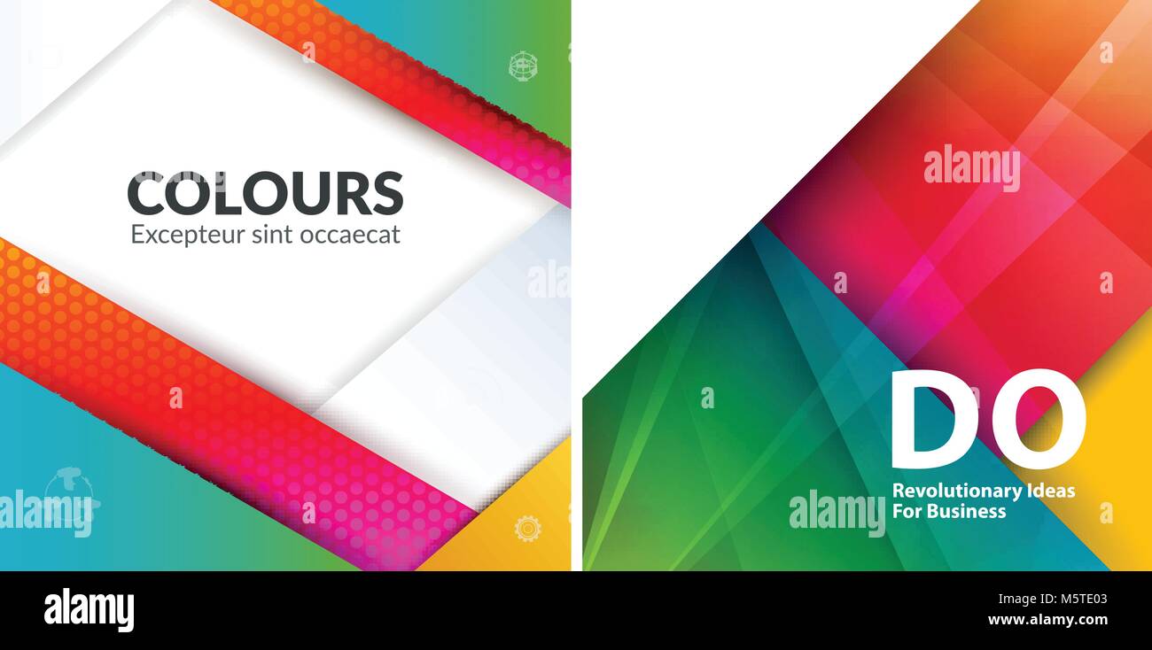 Set. Material design of abstract vector elements for graphic template ...