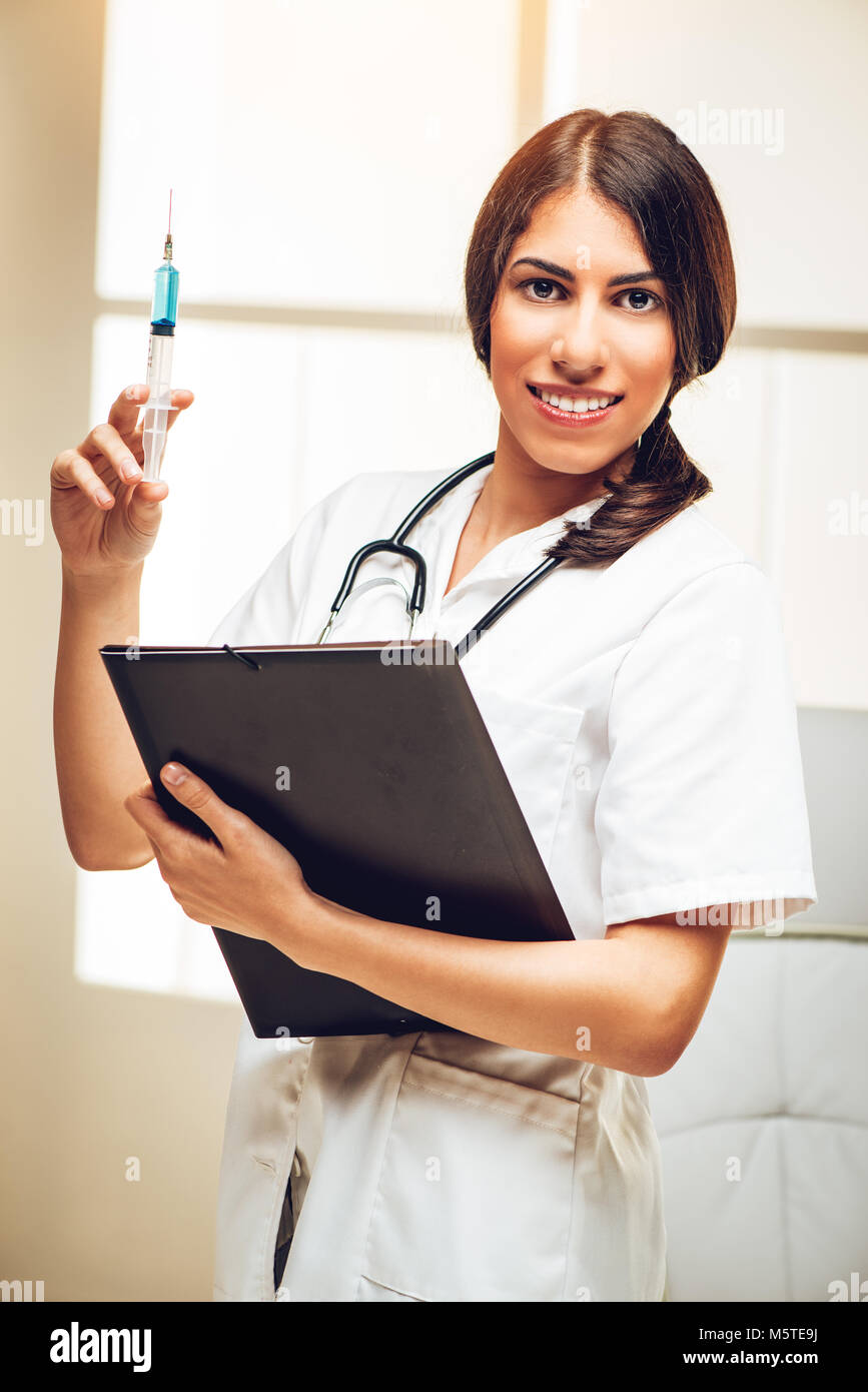 Beautiful nurse injection hi-res stock photography and images - Alamy
