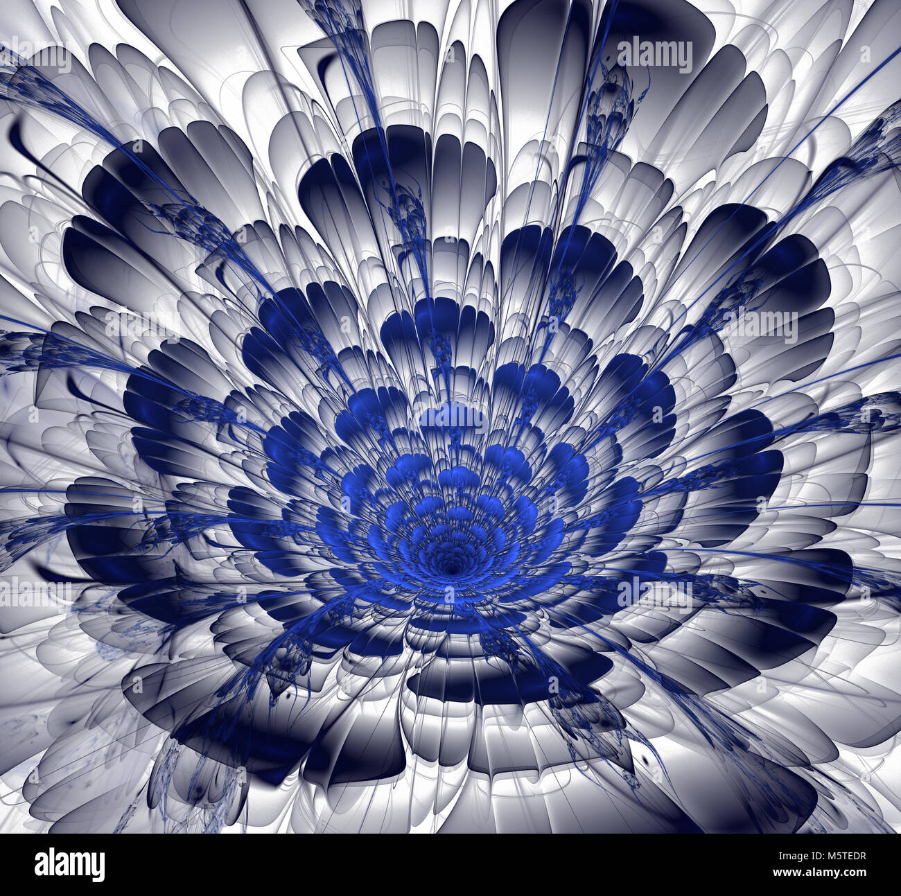 Bright abstract fractal blue flowers, Fractal Flowers Fantasy Stock ...