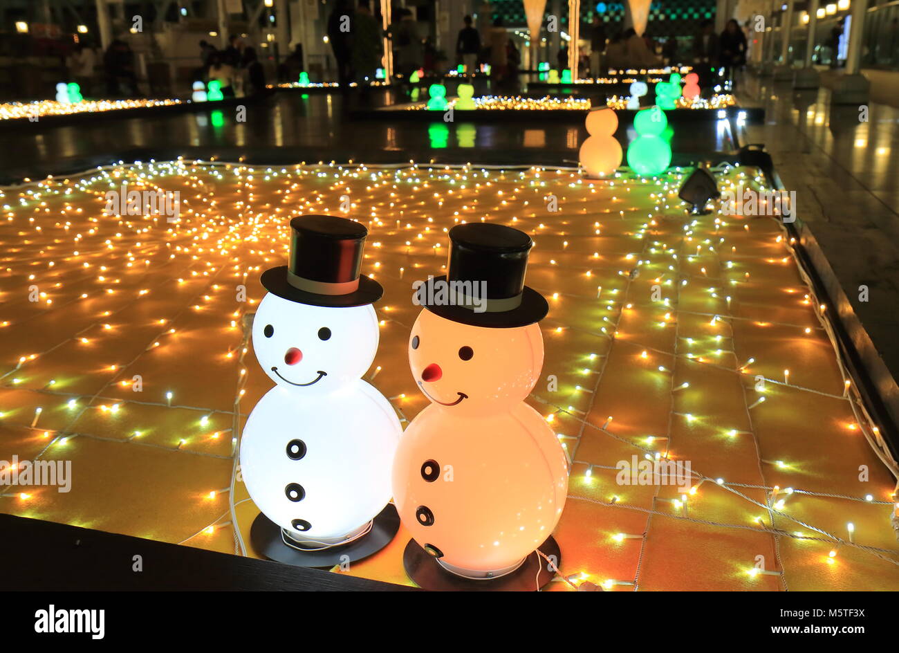 Christmas illumination display at Osaka train station in Osaka Japan ...