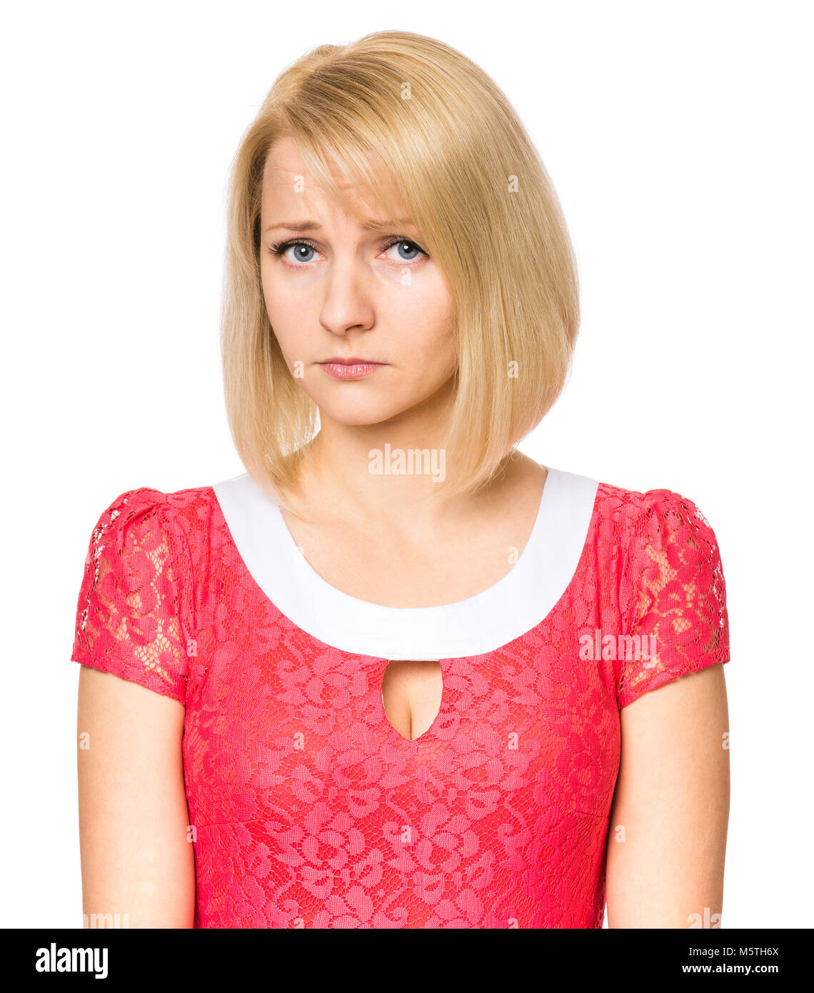 Portrait woman on white background Stock Photo - Alamy