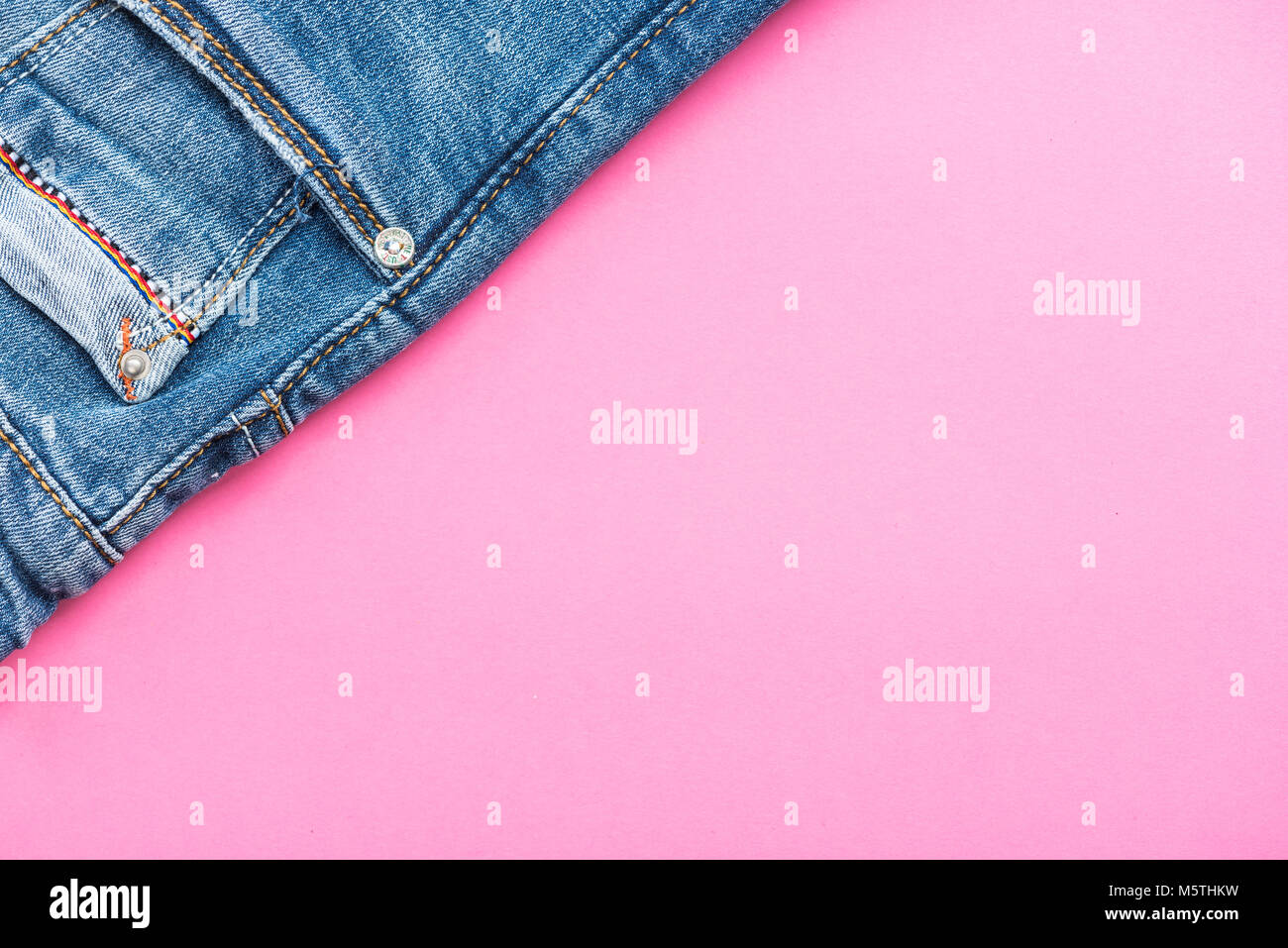 Jeans store header or template, pink pastel color Stock Photo - Alamy