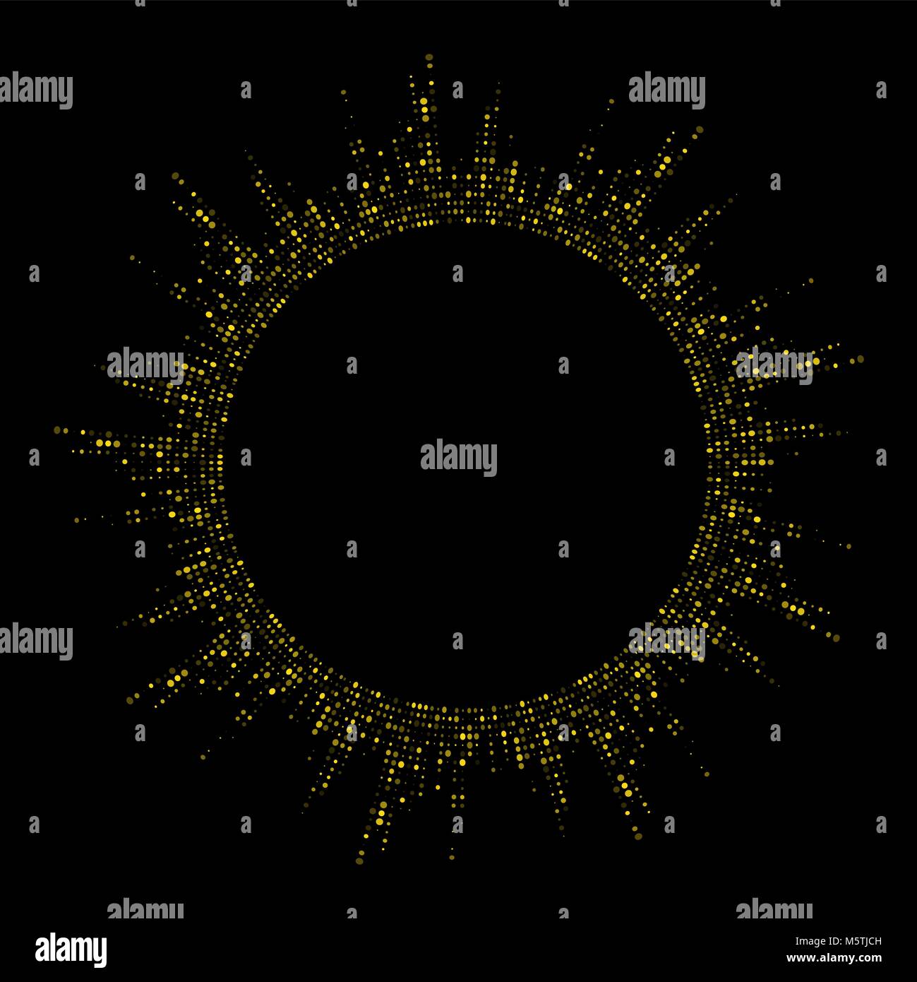 yellow dotted round equalizer isolated on black background Stock Vector ...
