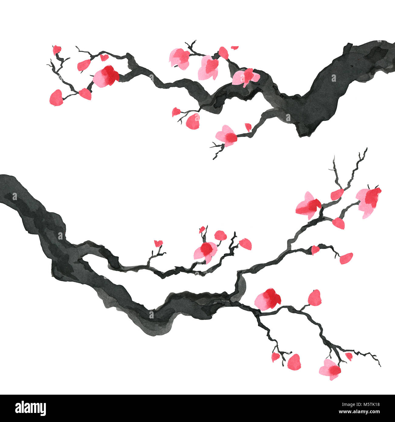 Red Cherry Blossom Tree Drawing