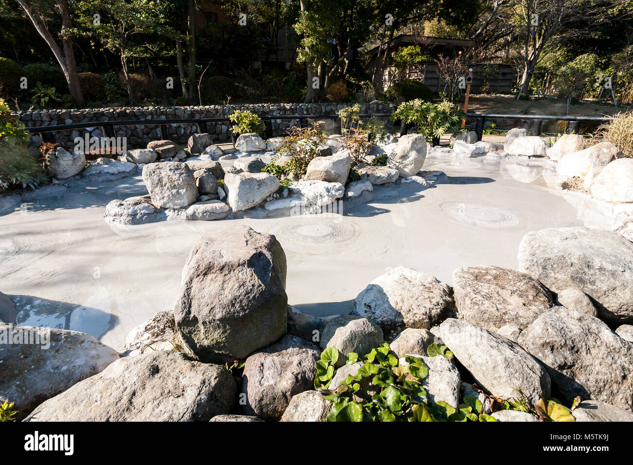 Hot spring (Jigoku), multi-colored volcanic pool of boiling water in ...
