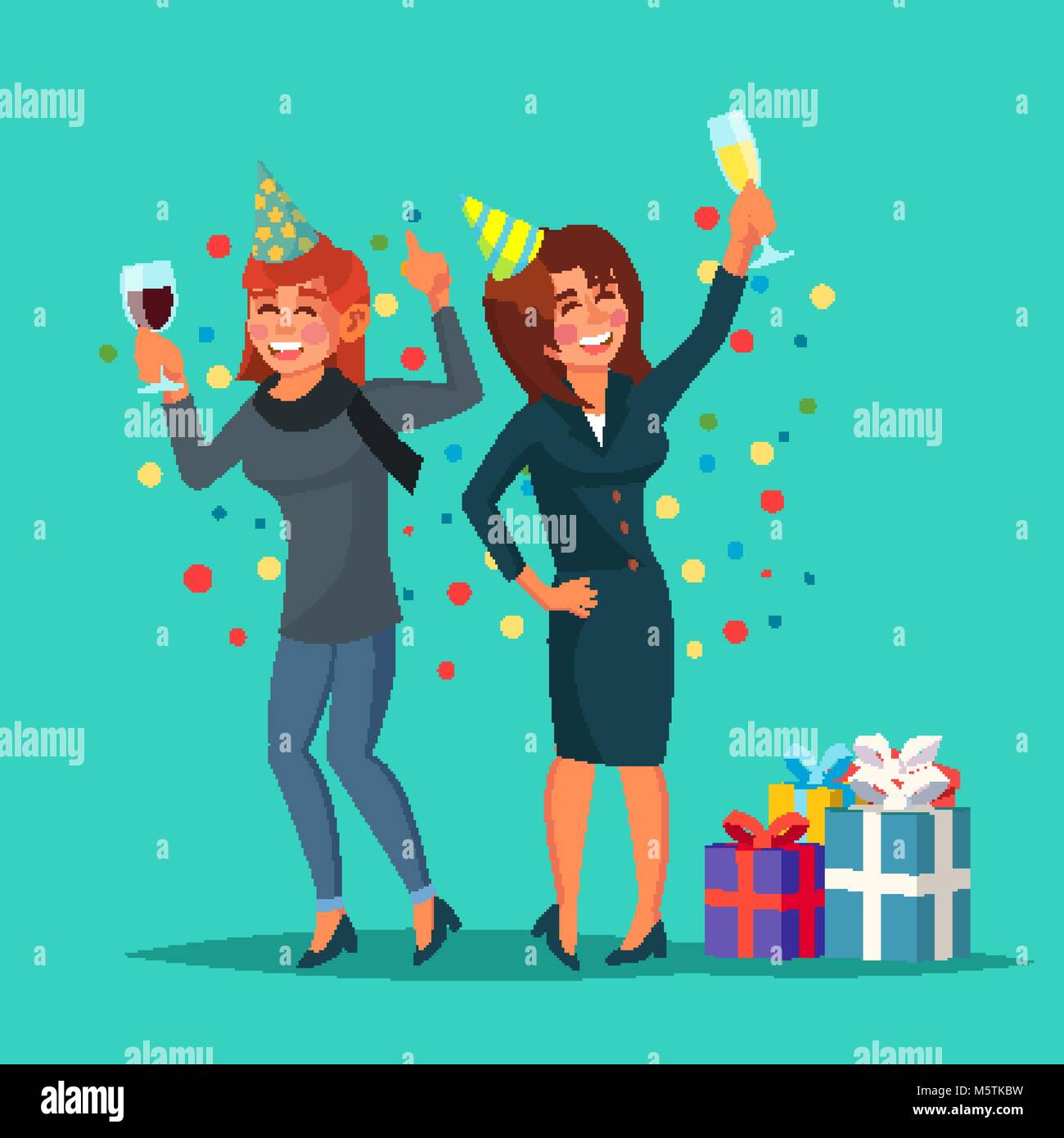 Woman drunk friends Stock Vector Images - Alamy