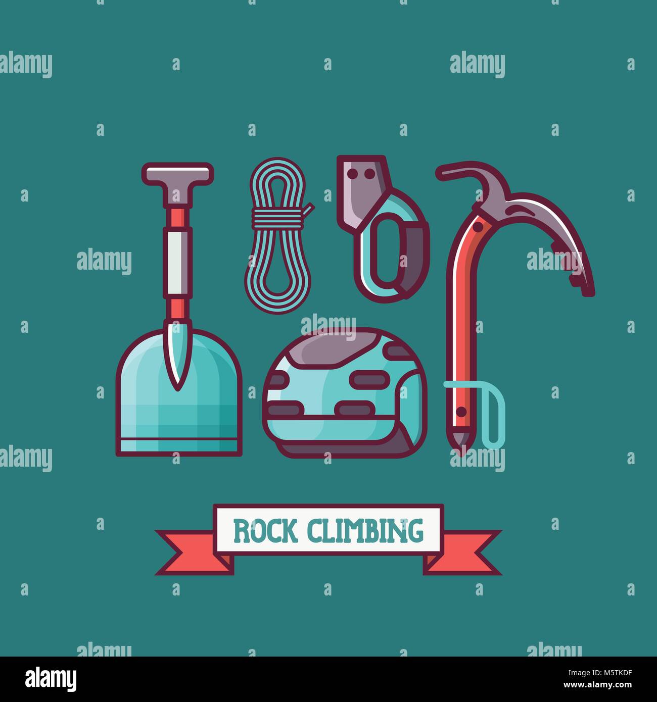 Alpinist extreme climbing tool vector Stock Vector Images - Alamy