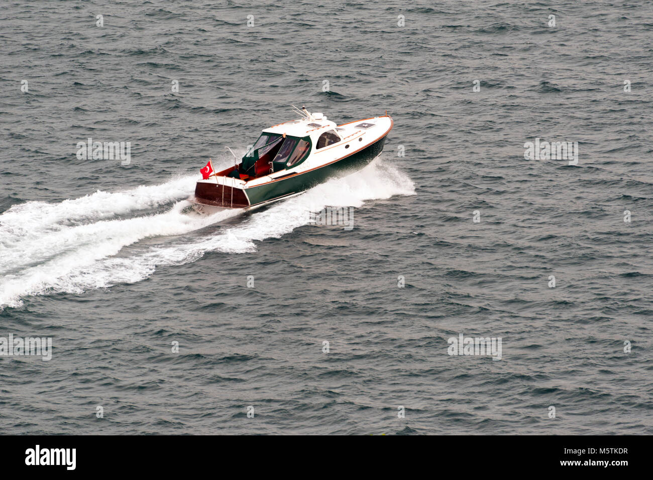A motorboat speeding on the sea in Istanbul, Turkey Stock Photo - Alamy