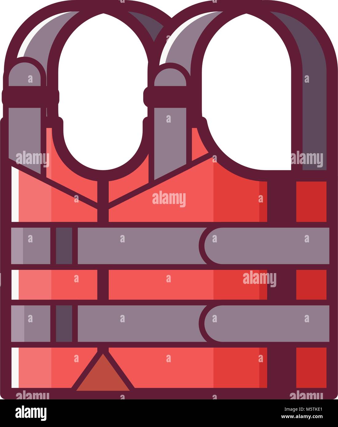 Red Life Jacket Vector Icon Stock Vector Image & Art - Alamy