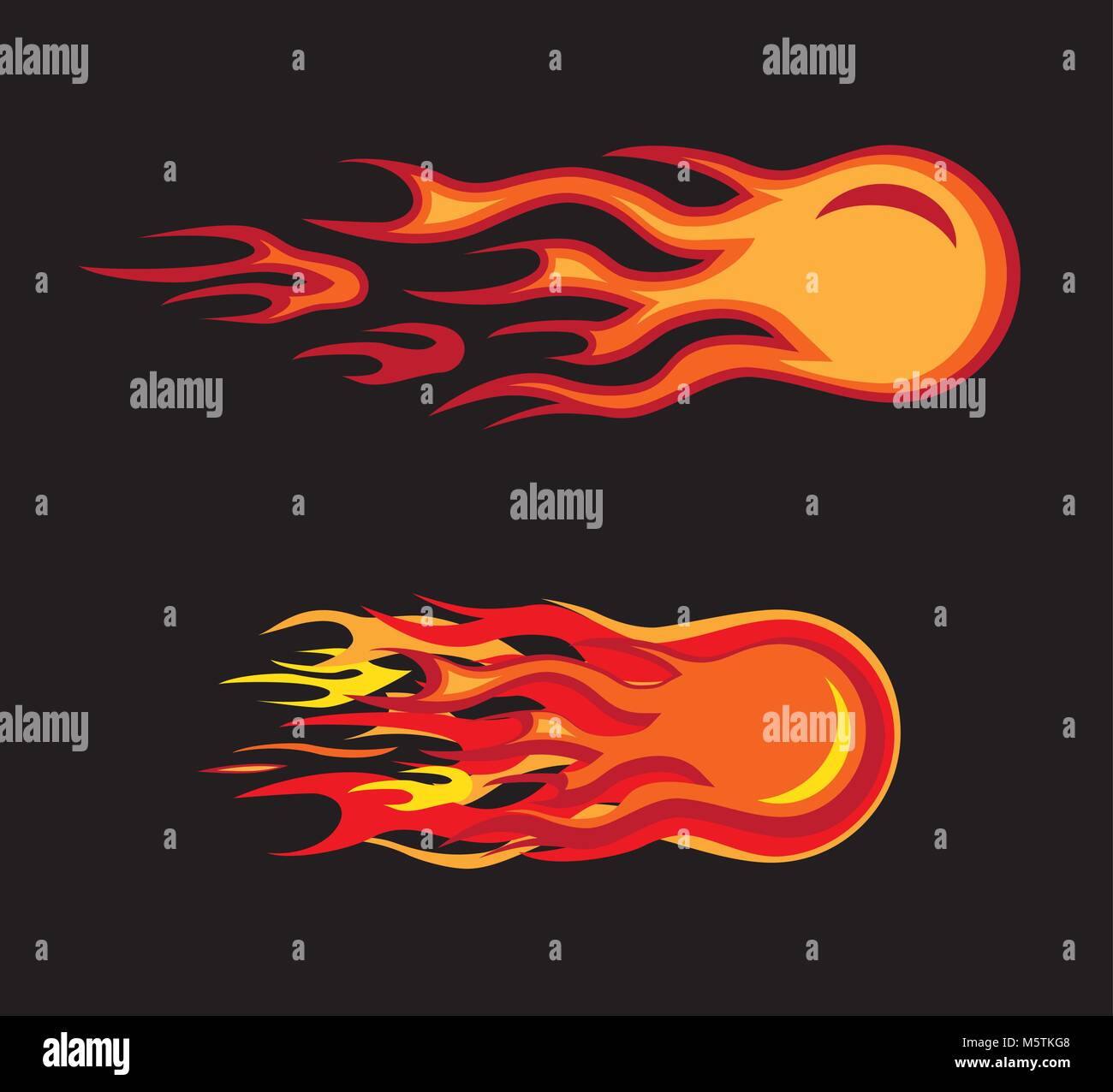 Vector red flames motorcycle style on black Stock Vector Image & Art ...