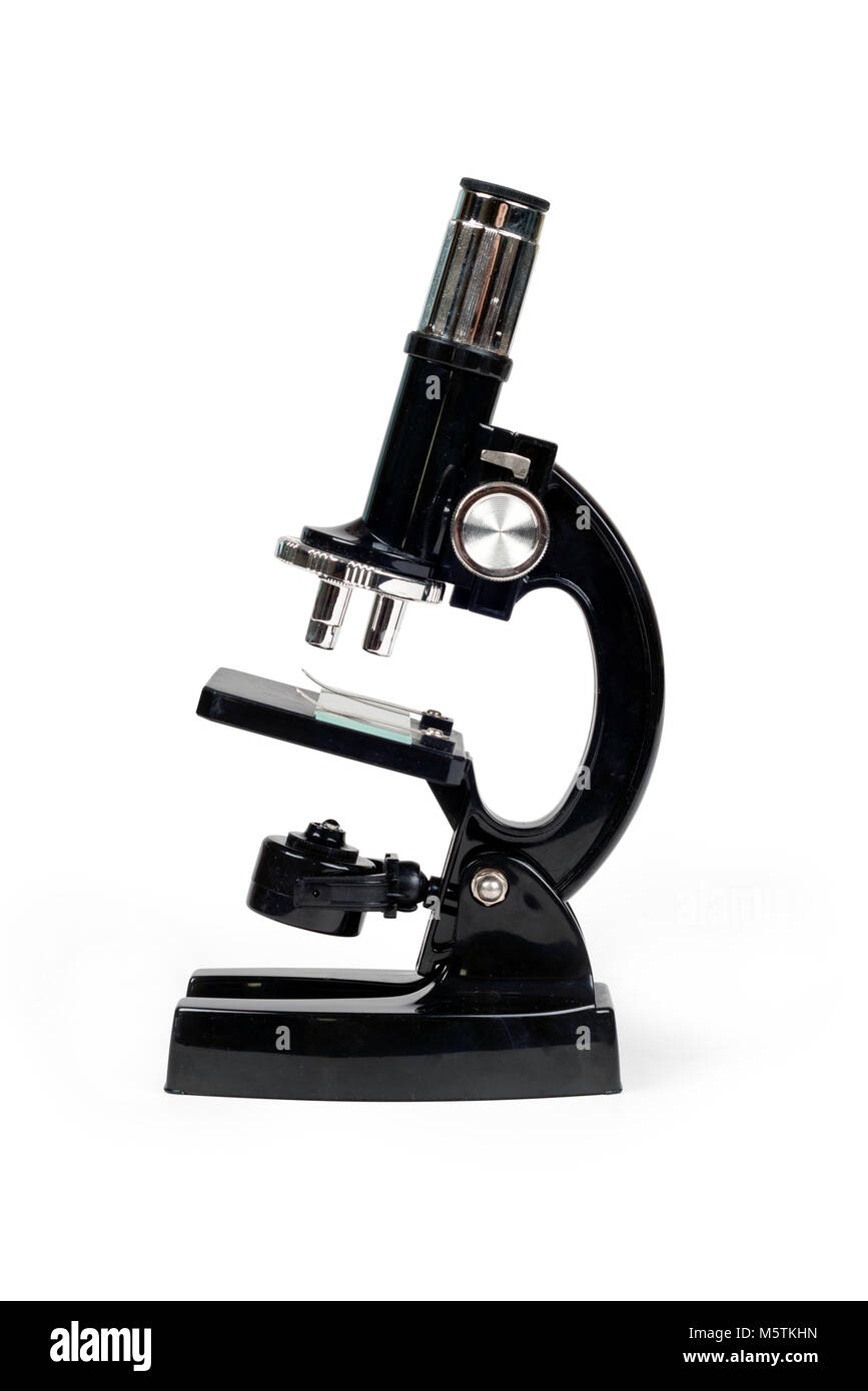 School Black microscope isolated on white - path included Stock Photo ...