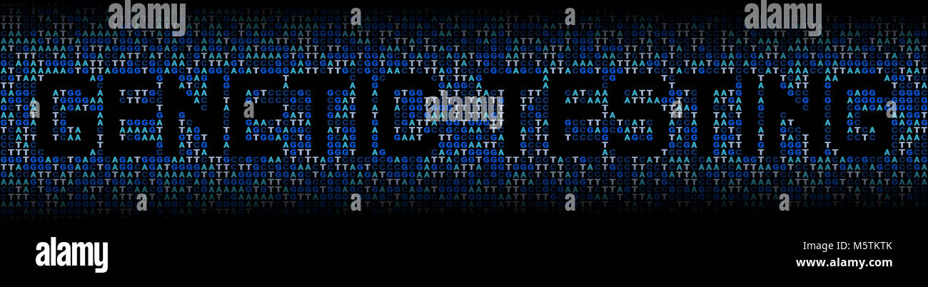 Genetic Testing text on DNA genetic code background illustration Stock ...
