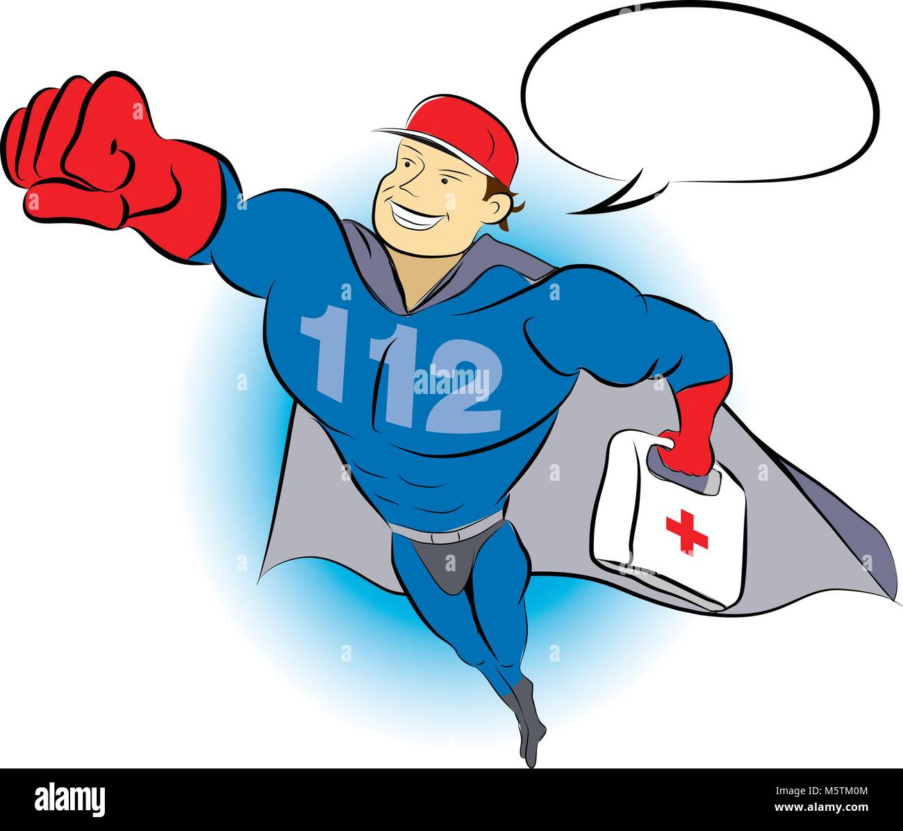 112 Man - flying superhero medical lifeguard Stock Vector Image & Art ...