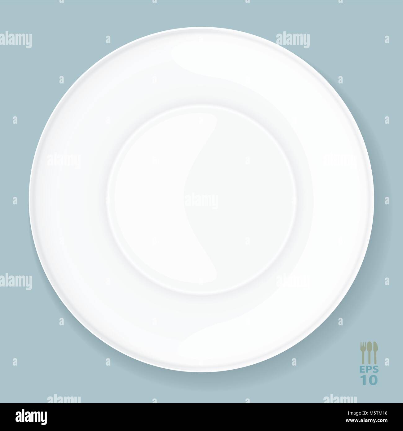 Empty white plate illustration - top view Stock Vector Image & Art - Alamy