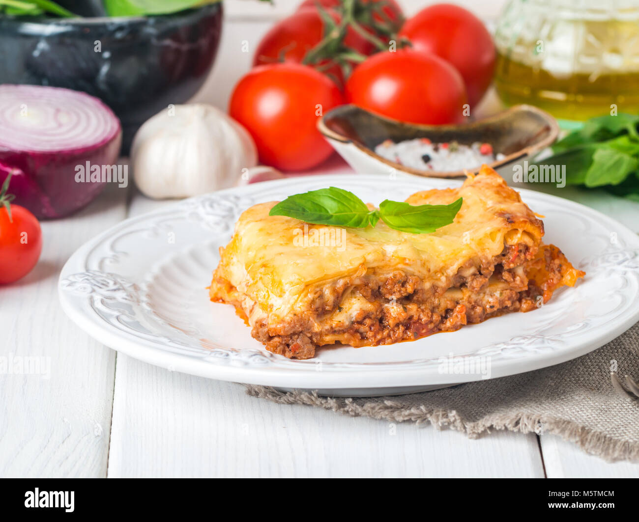 Close-up of a traditional lasagna Stock Photo - Alamy
