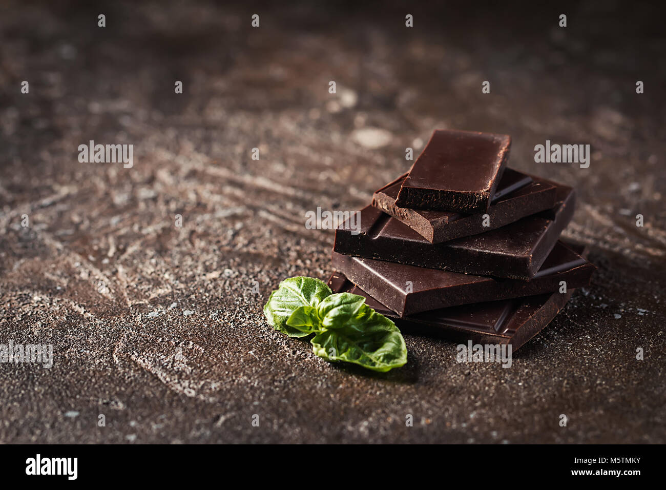 Dark chocolate stack Stock Photo - Alamy