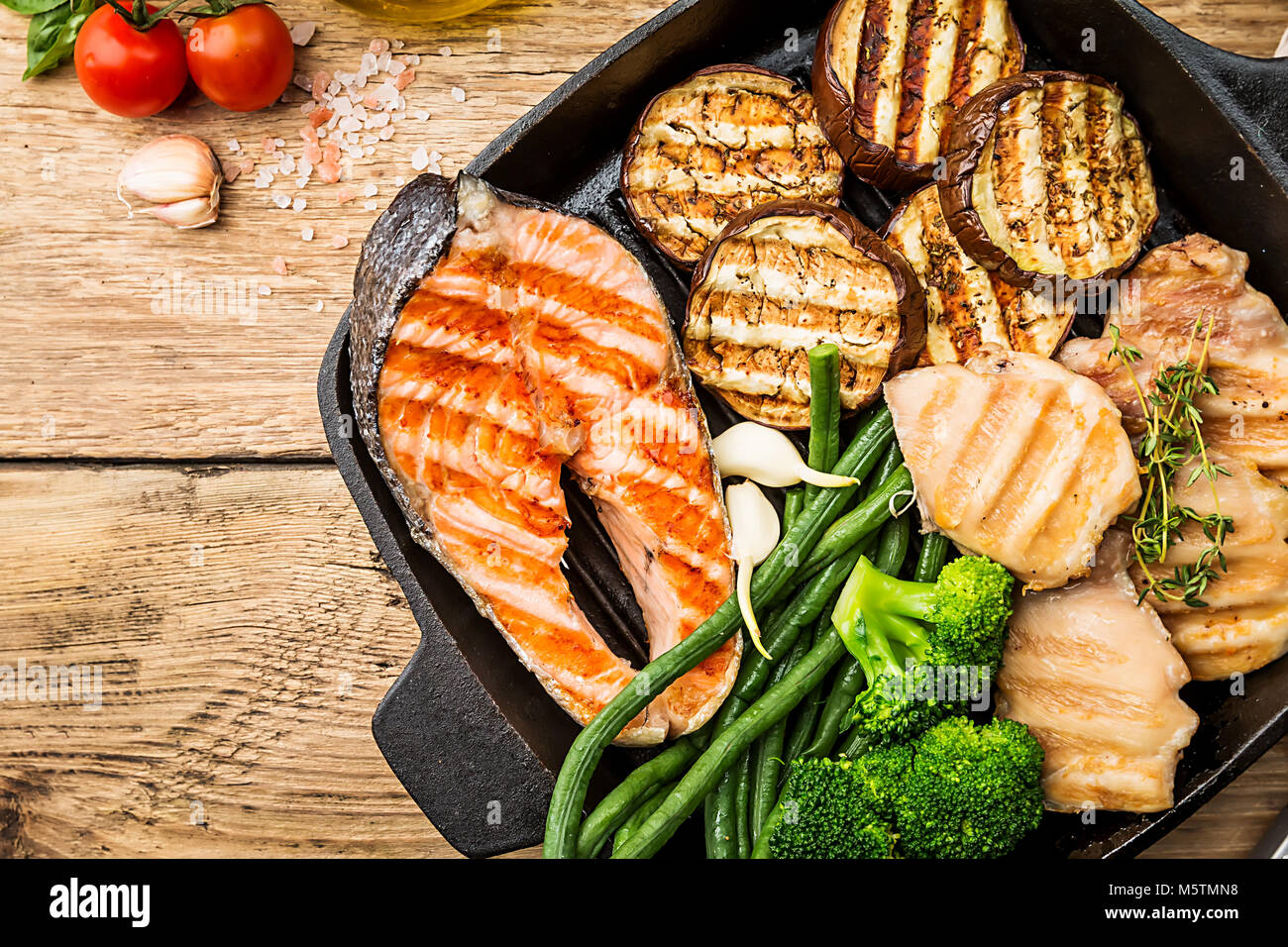 Healthy grill food Stock Photo - Alamy