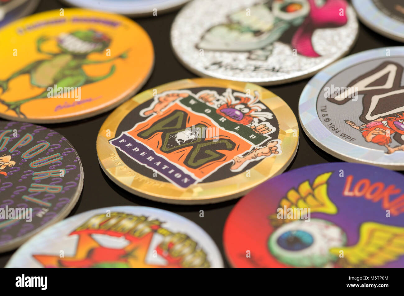 Pogs (Milk cap) collectibles which was a popular children's game in the ...