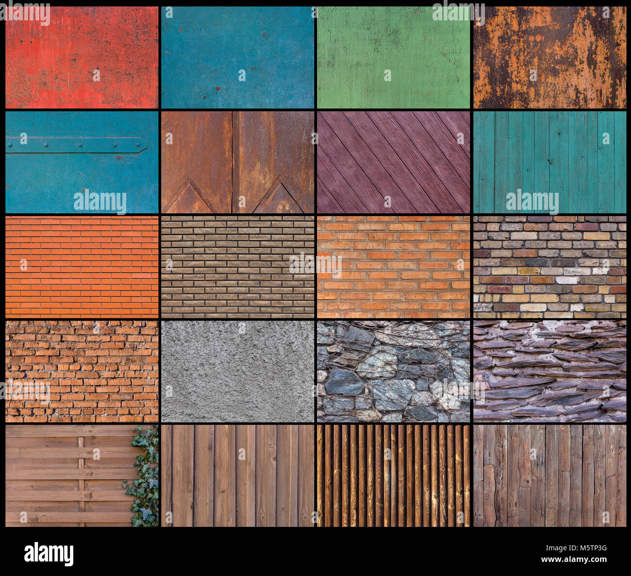 Set of various textures background with clipping path Stock Photo - Alamy