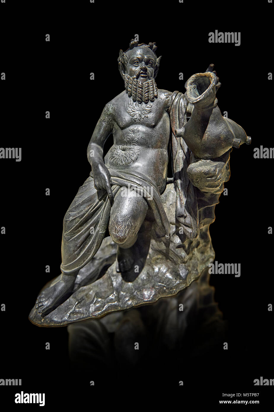 Roman Bronze sculpture of Silenus from atrium of the Villa of the ...