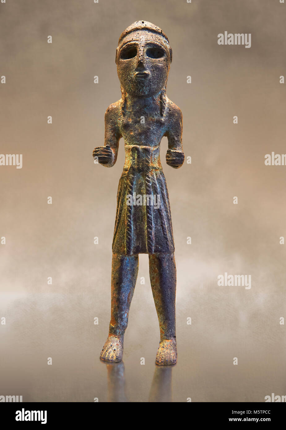 Copper statuettes of warriors with a short loincloth which originally ...