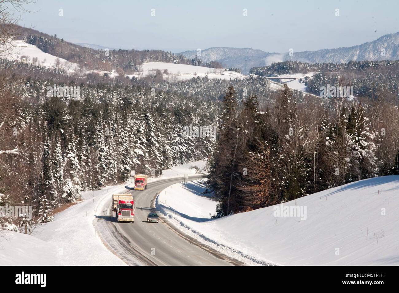 Interstate Highway in New England winter Stock Photo - Alamy