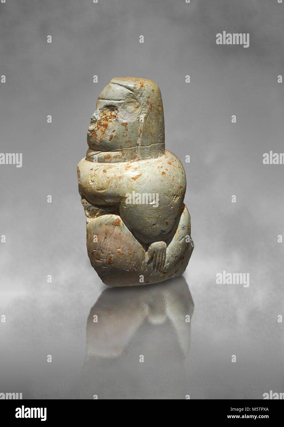 Middle Neolithic kaolinite statue of a goddess from the site of Su Anzu ...