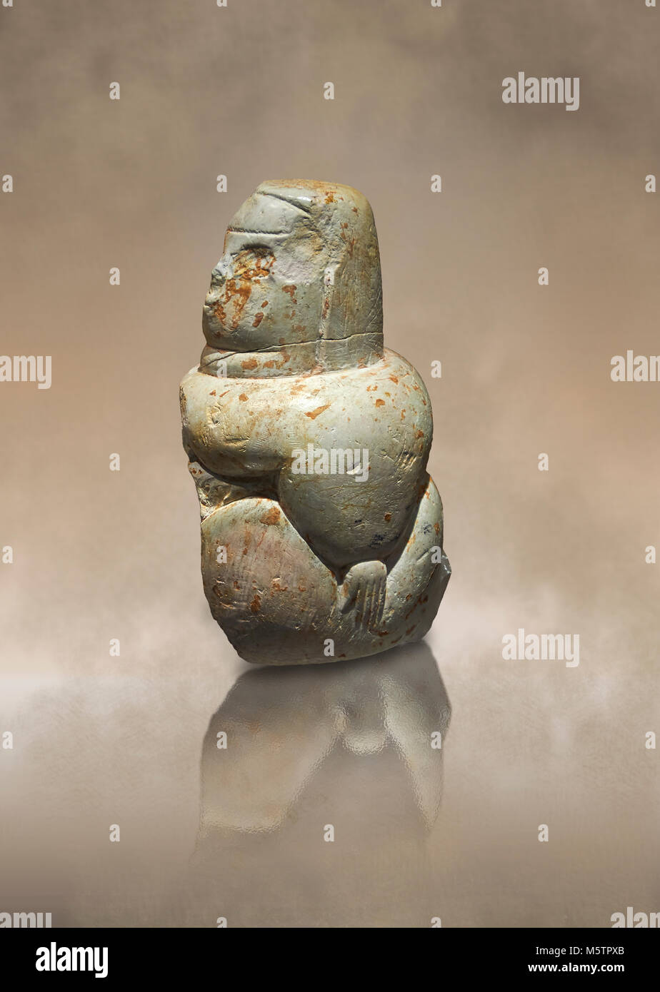 Middle Neolithic kaolinite statue of a goddess from the site of Su Anzu ...