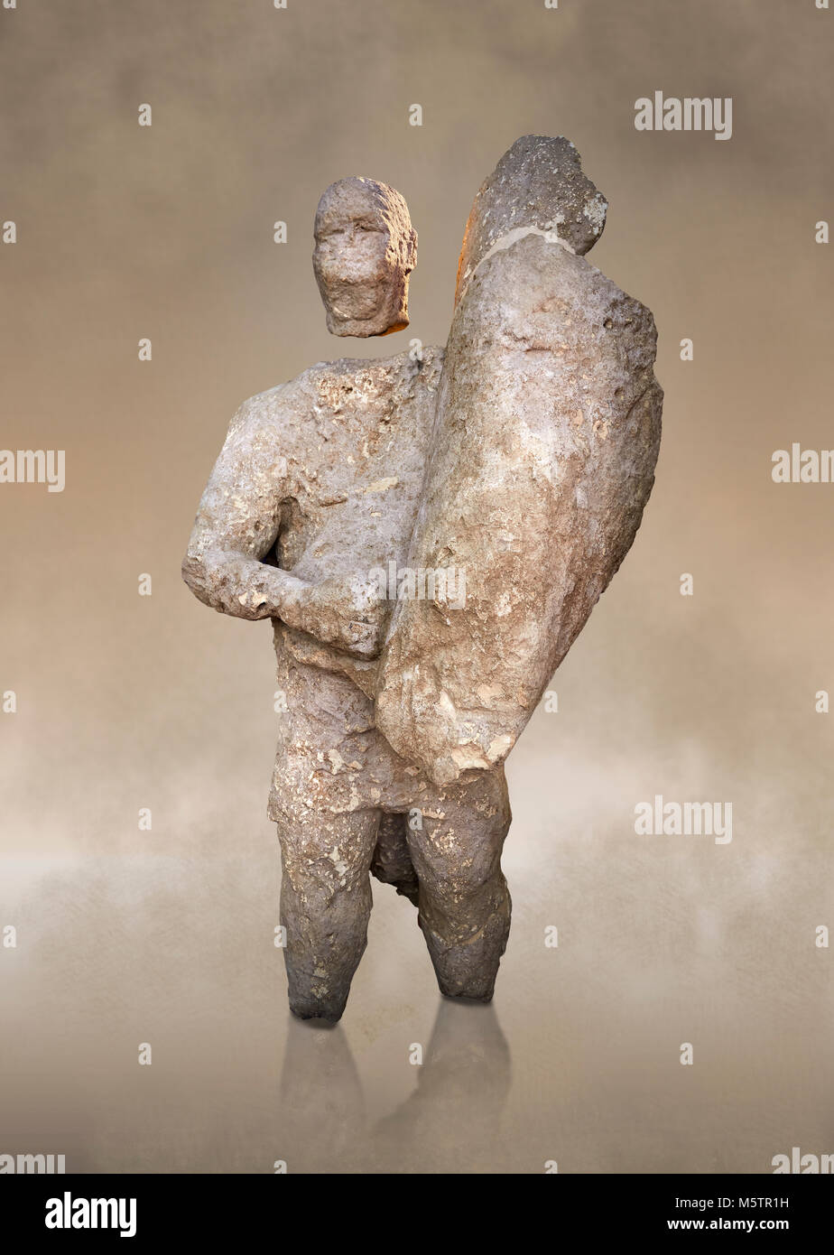 9th century BC Giants of Mont'e Prama Nuragic stone statue of a boxer ...