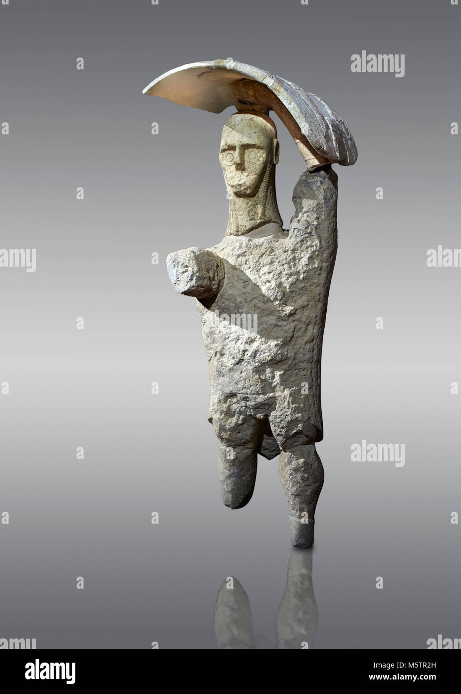 9th century BC Giants of Mont'e Prama Nuragic stone statue of a boxer ...