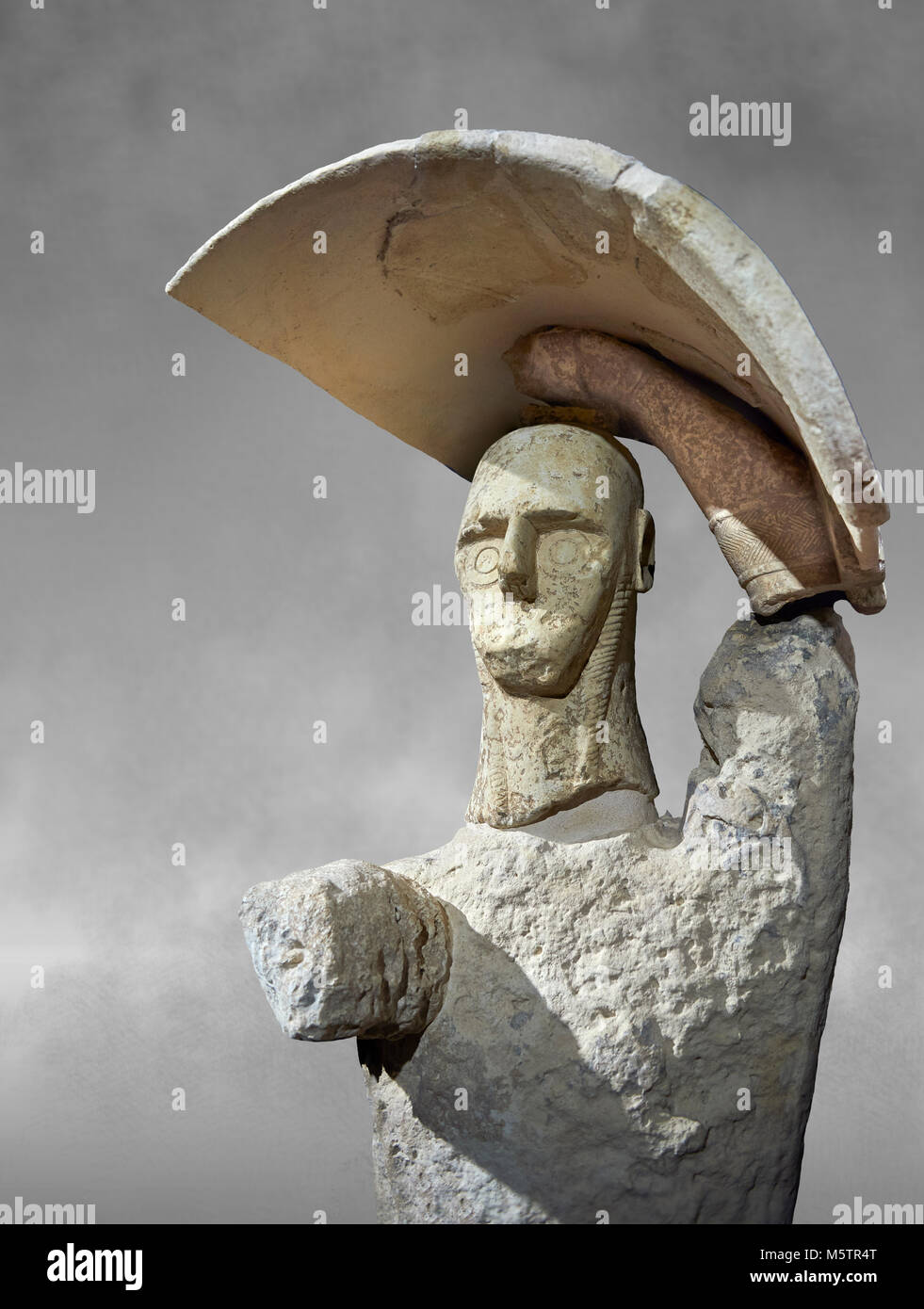 9th century BC Giants of Mont'e Prama Nuragic stone statue of a boxer ...