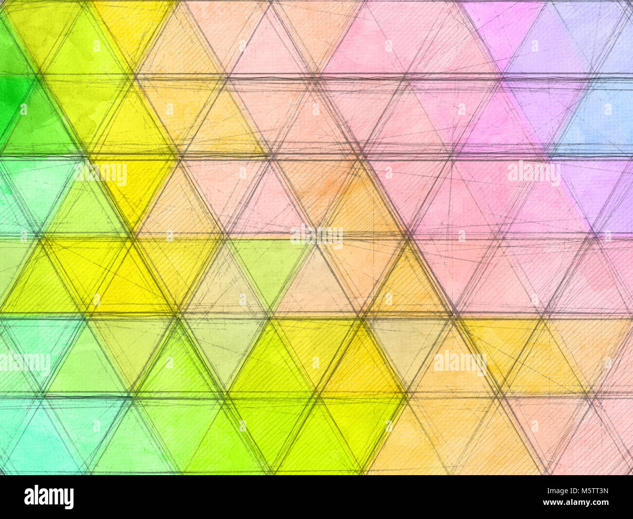 Colored Abstract Triangles Sketch Stock Photo - Alamy