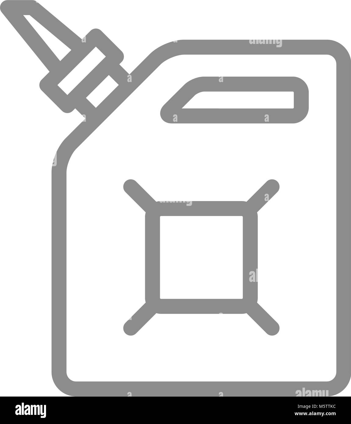 Simple canister of gasoline, funnel, petrol fuel line icon. Symbol and ...