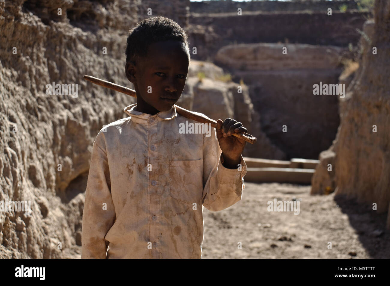 Young shepherd, "singing well" in the background ( Ethiopia Stock Photo ...